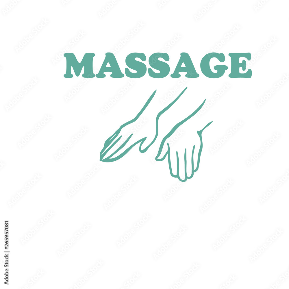 Massage logo vector illustration two hands sign Stock Vector | Adobe Stock