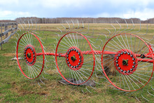 Vintage Hay Rake In Field Free Stock Photo - Public Domain Pictures