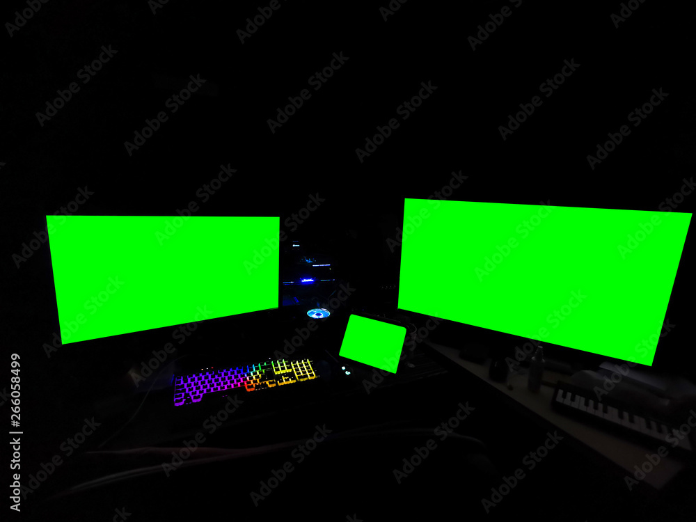 battle station gaming rig with multiple monitors for gamers coders ...