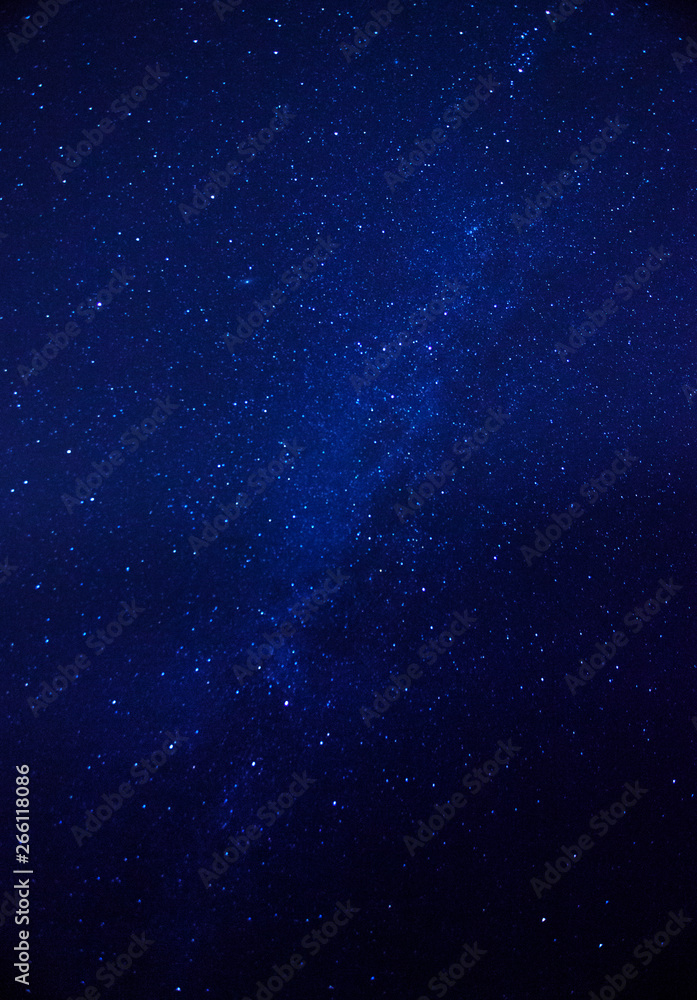 Night shining starry sky, blue space background with stars, cosmos ...