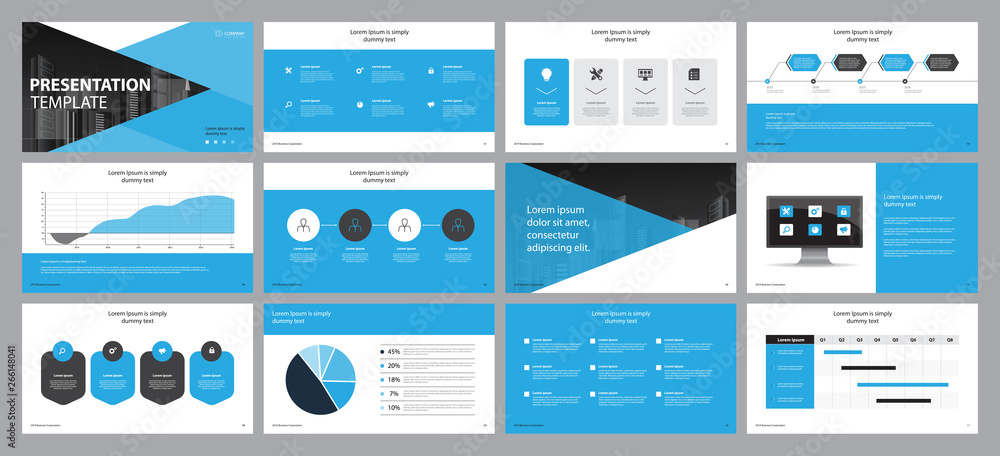 layout design template for business presentation and use for annual ...