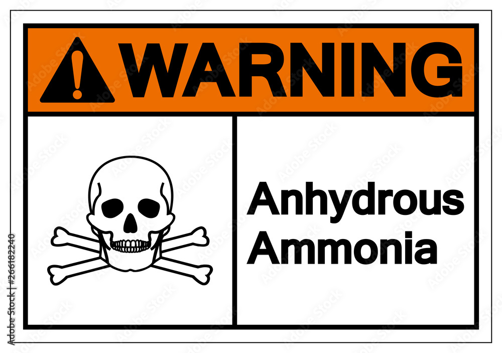 Warning Anhydrous Ammonia Symbol Sign, Vector Illustration, Isolate On ...