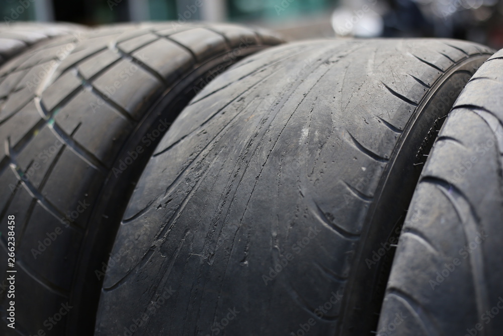 Hard used tires Stock Photo | Adobe Stock