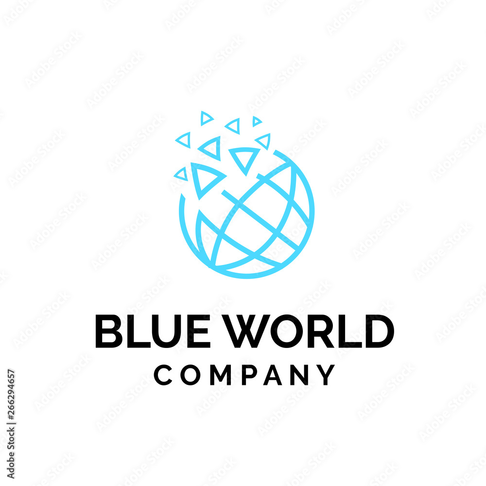 Vector de Stock globe earth circle logo design with spread triangle ...