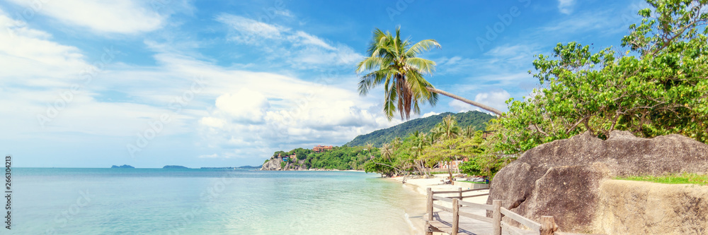 Bright beautiful Tropic landscape, Thailand, Koh Phangan Island, the ...