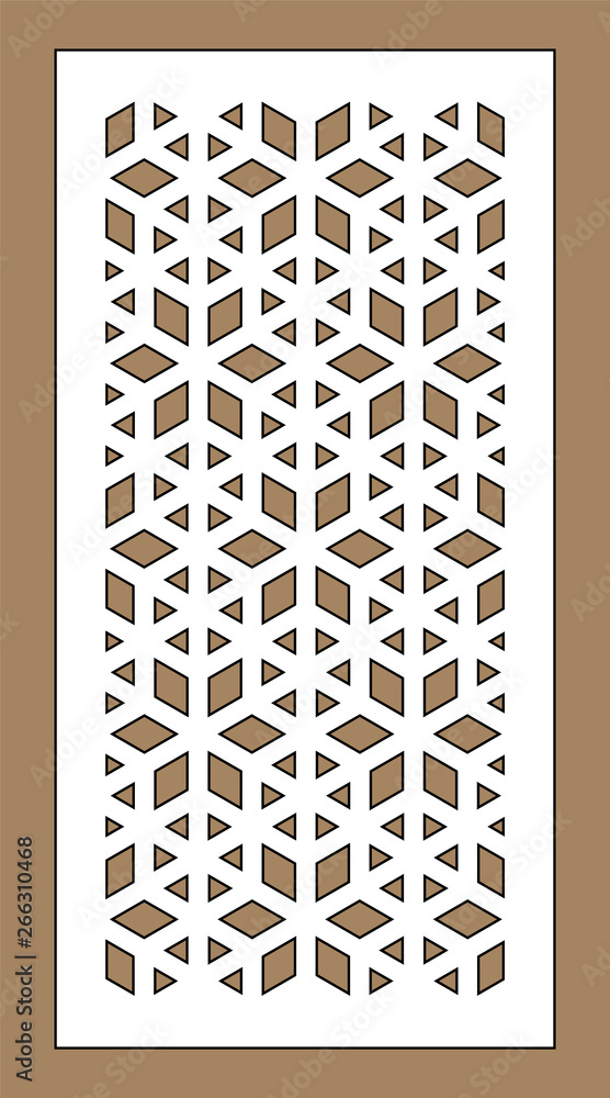 Laser cutting. Arabesque vector panel. Template for interior partition ...