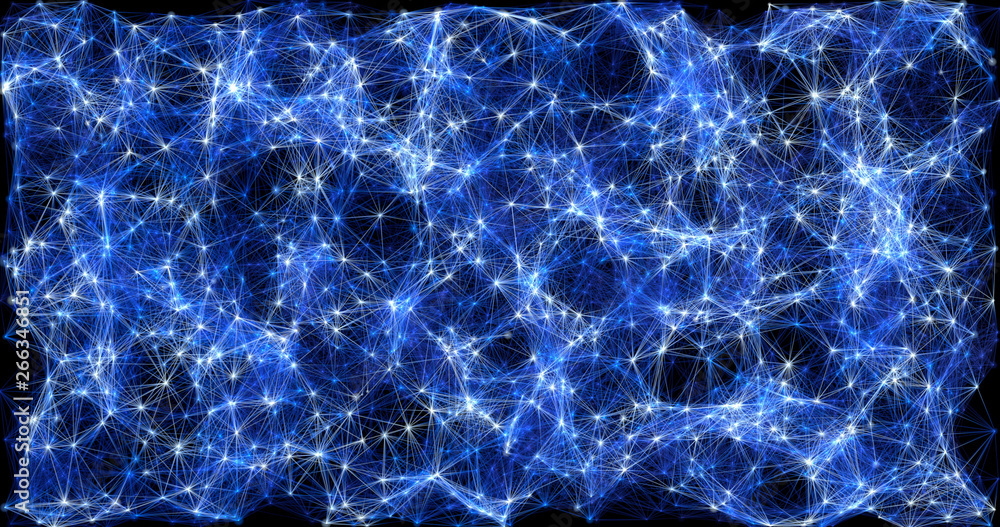 Infinite motion of lines and particles. Plexus zoom pattern. Abstract particles and lines ...