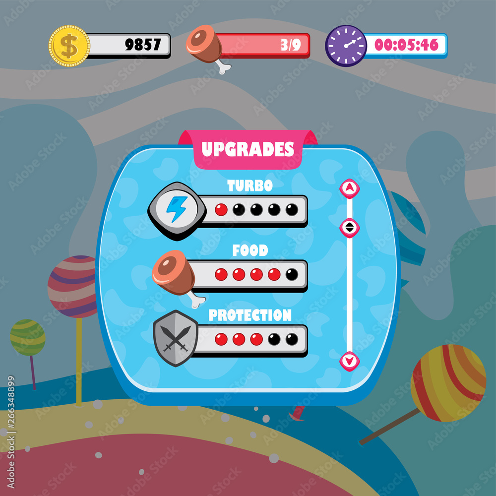 game ui menu application mobile app Stock Vector | Adobe Stock