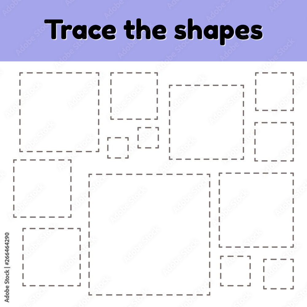 Vector illustration. Educational tracing worksheet for kids ...