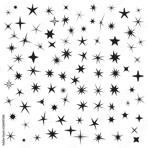 Sparkle Symbols. Big Collection of Black Sparkle Signs and Irregular ...