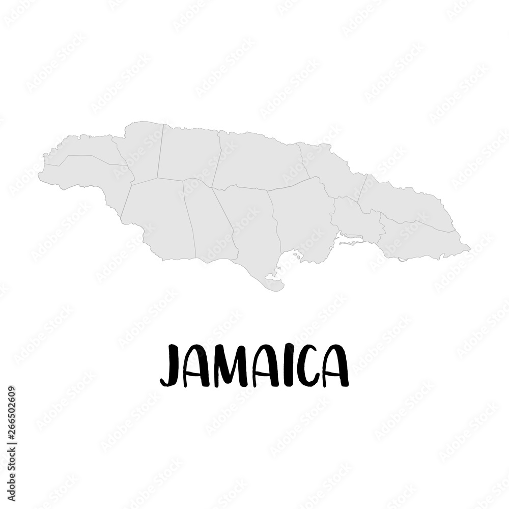 High detailed vector map with contour - Jamaica, Stock Vector | Adobe Stock