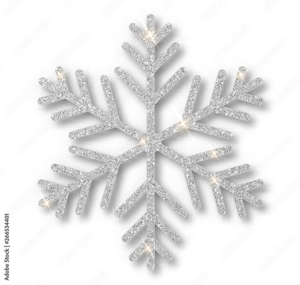 Silver Glitter Snowflakes Png