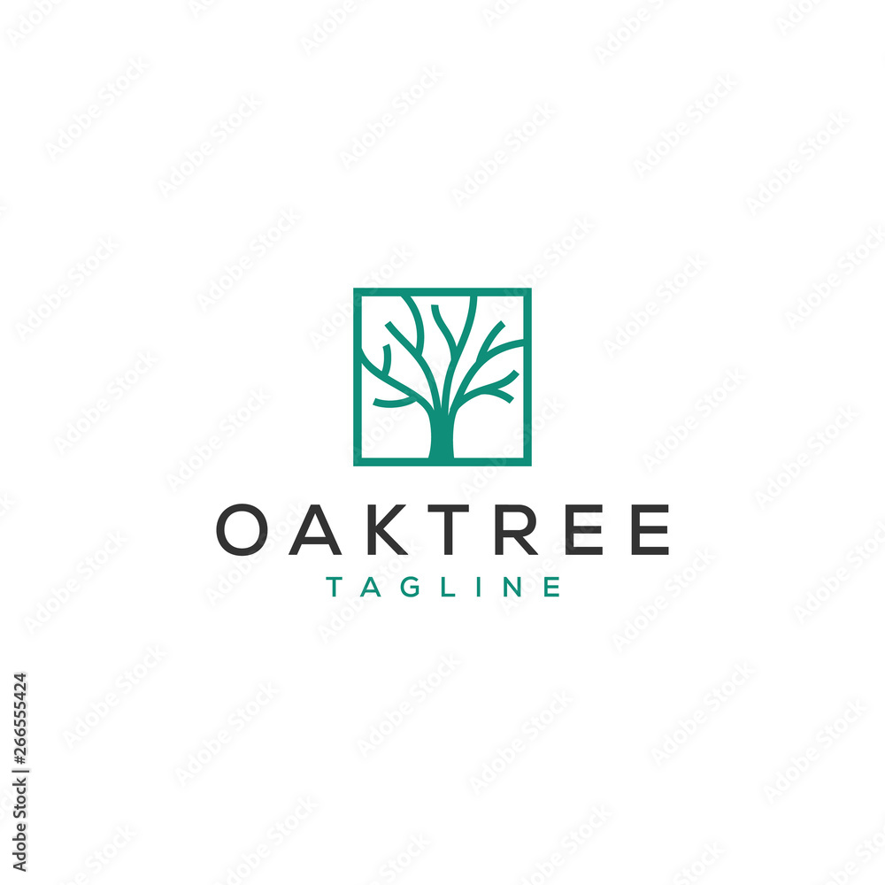 simple oak tree vector logo design Stock Vector | Adobe Stock