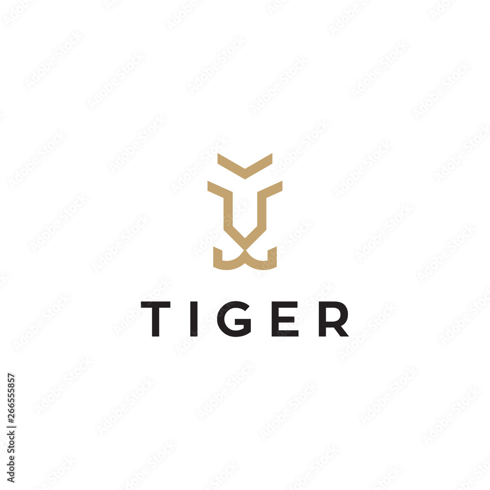 simple tiger logo design Stock Vector | Adobe Stock