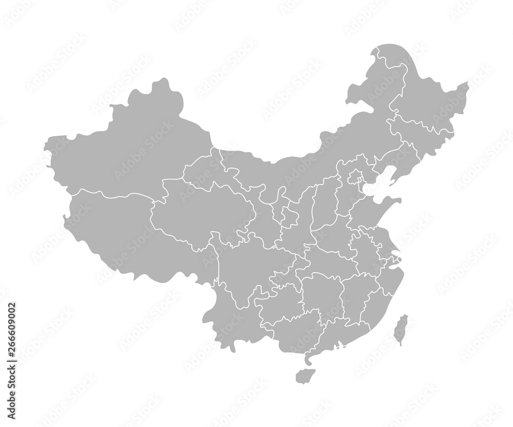 Vector isolated illustration of simplified administrative map of China ...