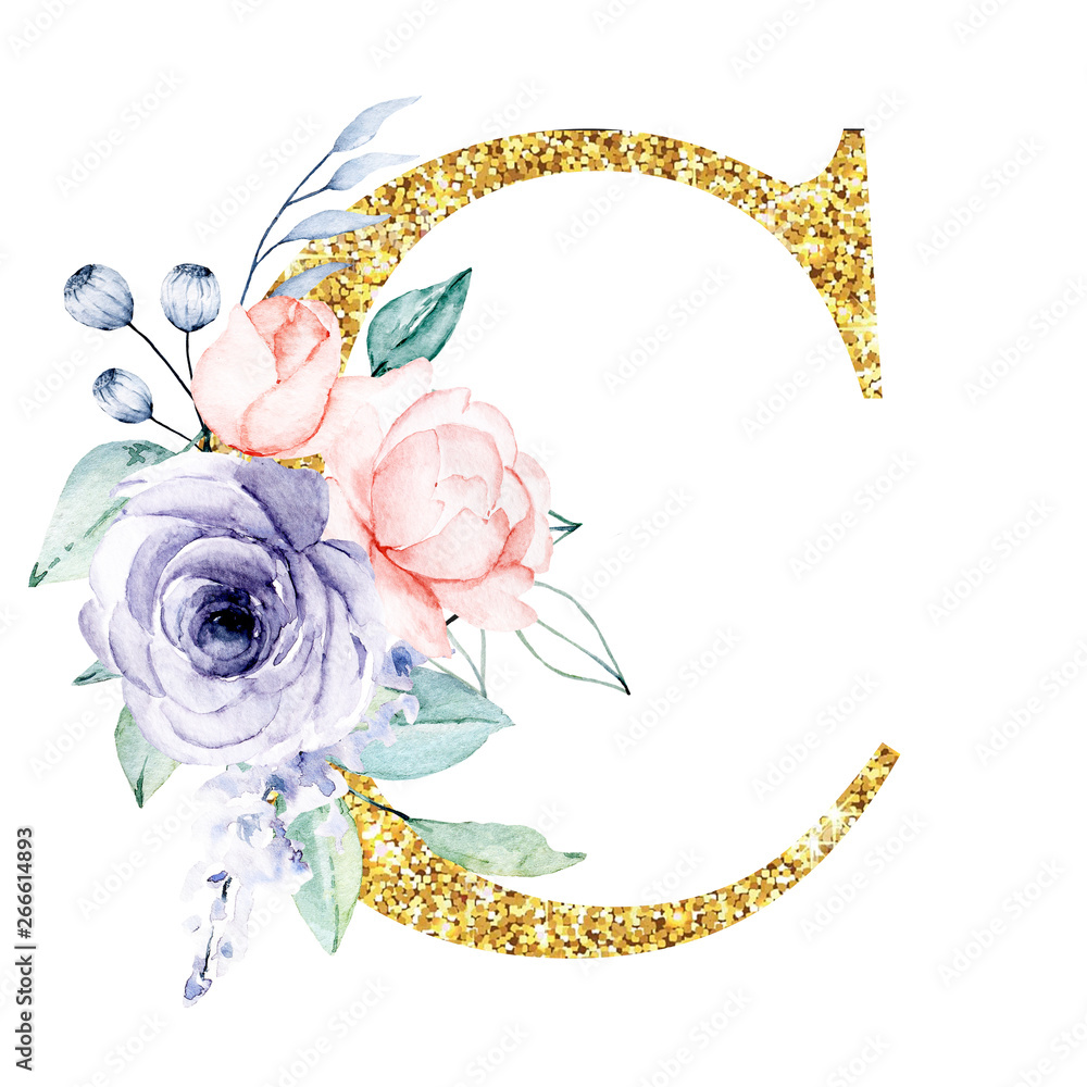 The Letter C In Glitter