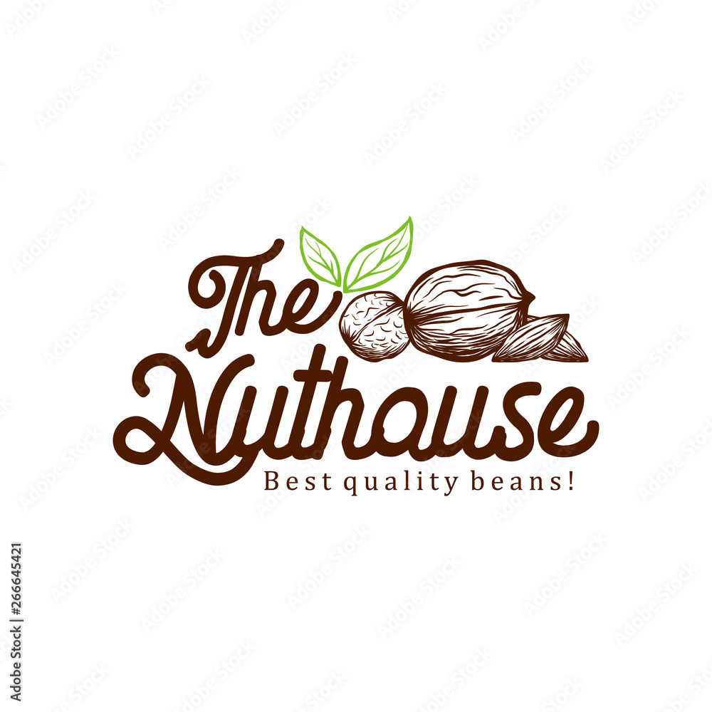 The Nut house logo design Stock Vector | Adobe Stock