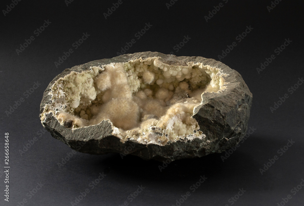 Okenite mineral sample from India. Small white super sharp "cotton ball ...