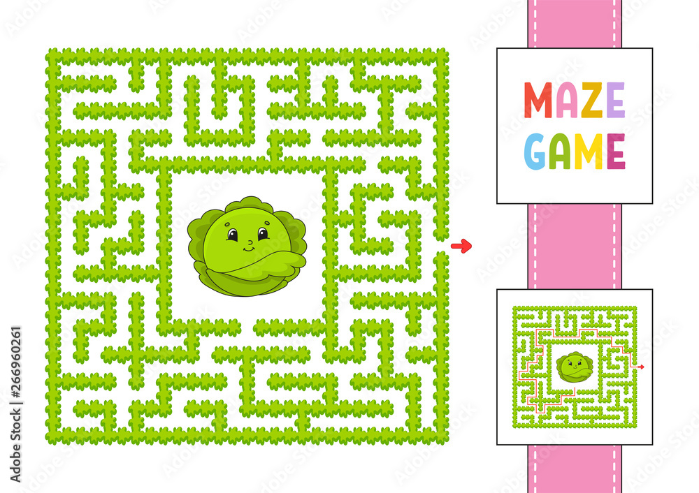 Maze. Game for kids. Funny labyrinth. Education developing worksheet ...
