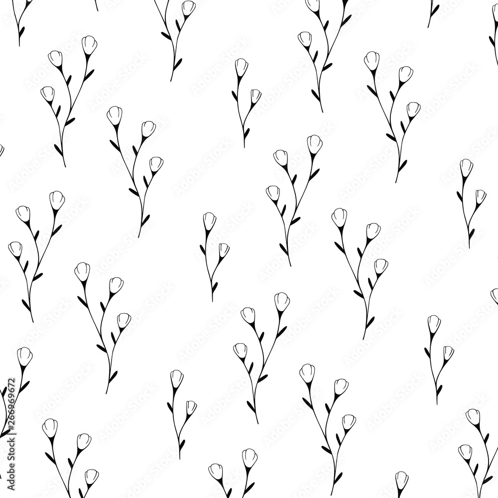 simple black floral pattern
