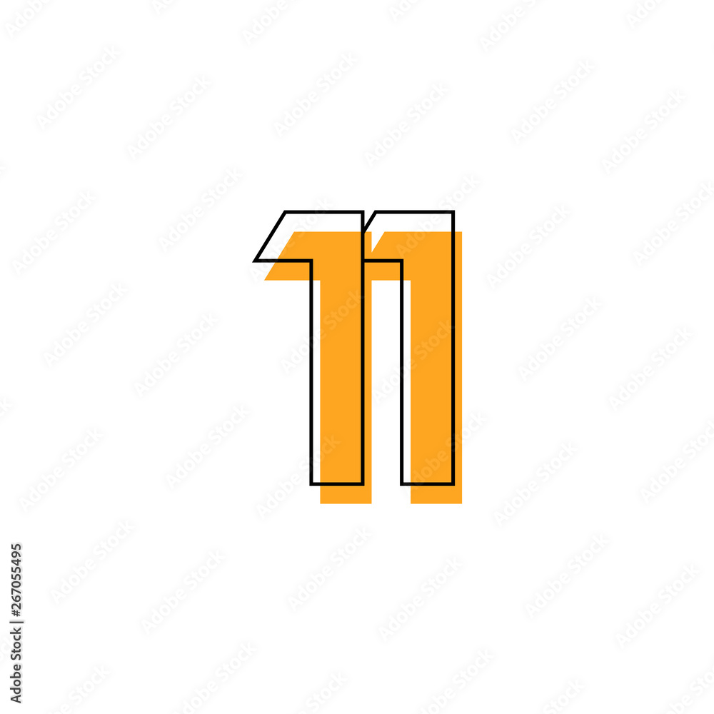 Number 11 Vector Template Design Illustration Design for Anniversary ...