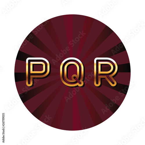 PQR alphabet font letters red round emblem Stock Vector | Adobe Stock
