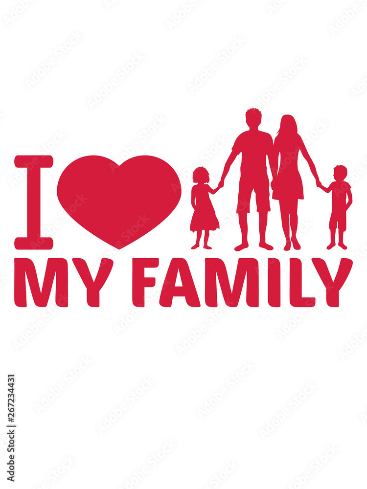 Stock-Illustration „familie I love my family vatertag 2 kinder ...