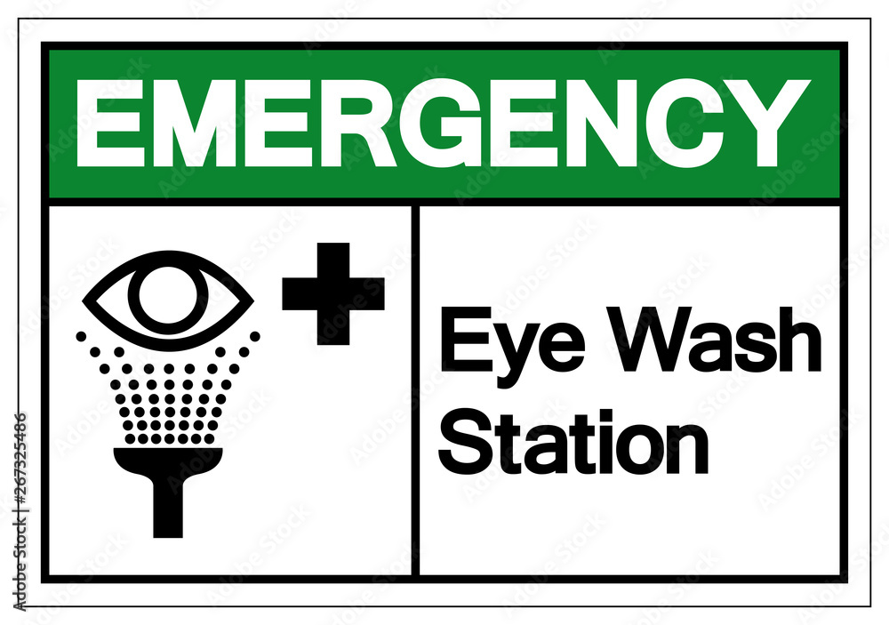 Emergency Eye Wash Station Symbol Sign, Vector Illustration, Isolate On ...