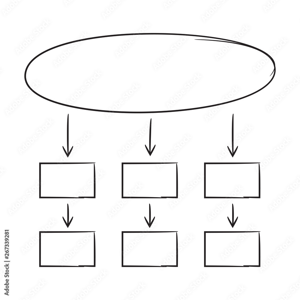 hand drawn diagram template white background Stock Vector | Adobe Stock