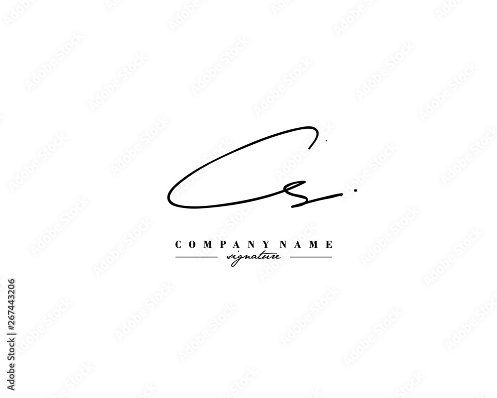 C S CS Signature initial logo template vector Stock Vector | Adobe Stock