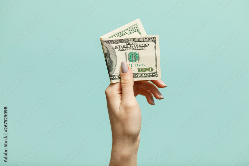 American Dollars Cash Money. 100 dollars banknotes in the background ...