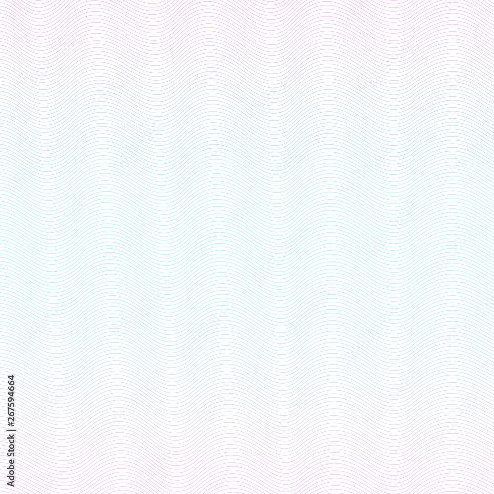Pink, turquoise watermark design. Simple guilloche pattern. Undulating ...