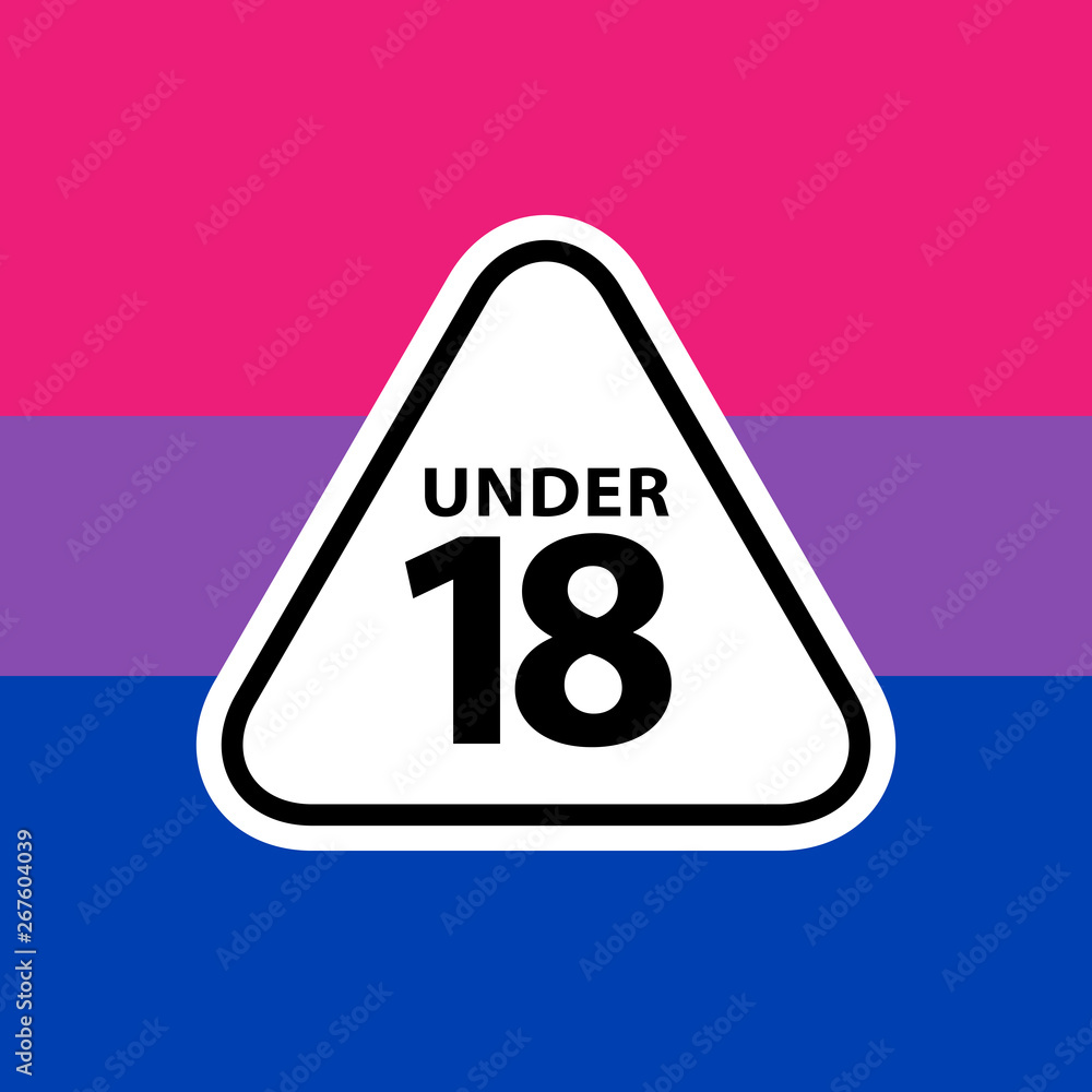 Image vectorielle Stock 18 under sign warning symbol on the bisexual ...