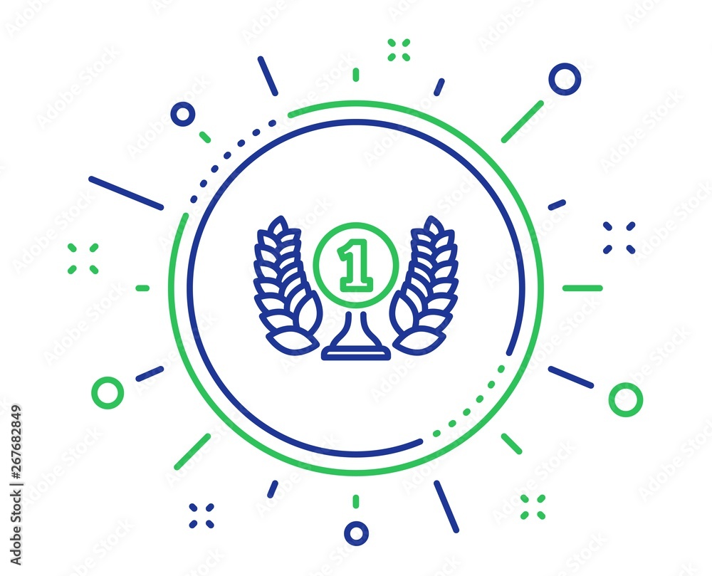 Laureate award line icon. Winner prize symbol. Prize with Laurel wreath ...