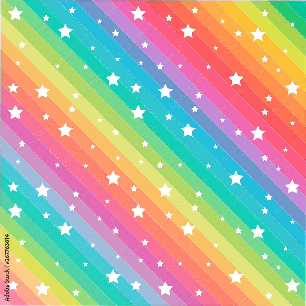 Rainbow color stars pattern vector Stock Vector | Adobe Stock