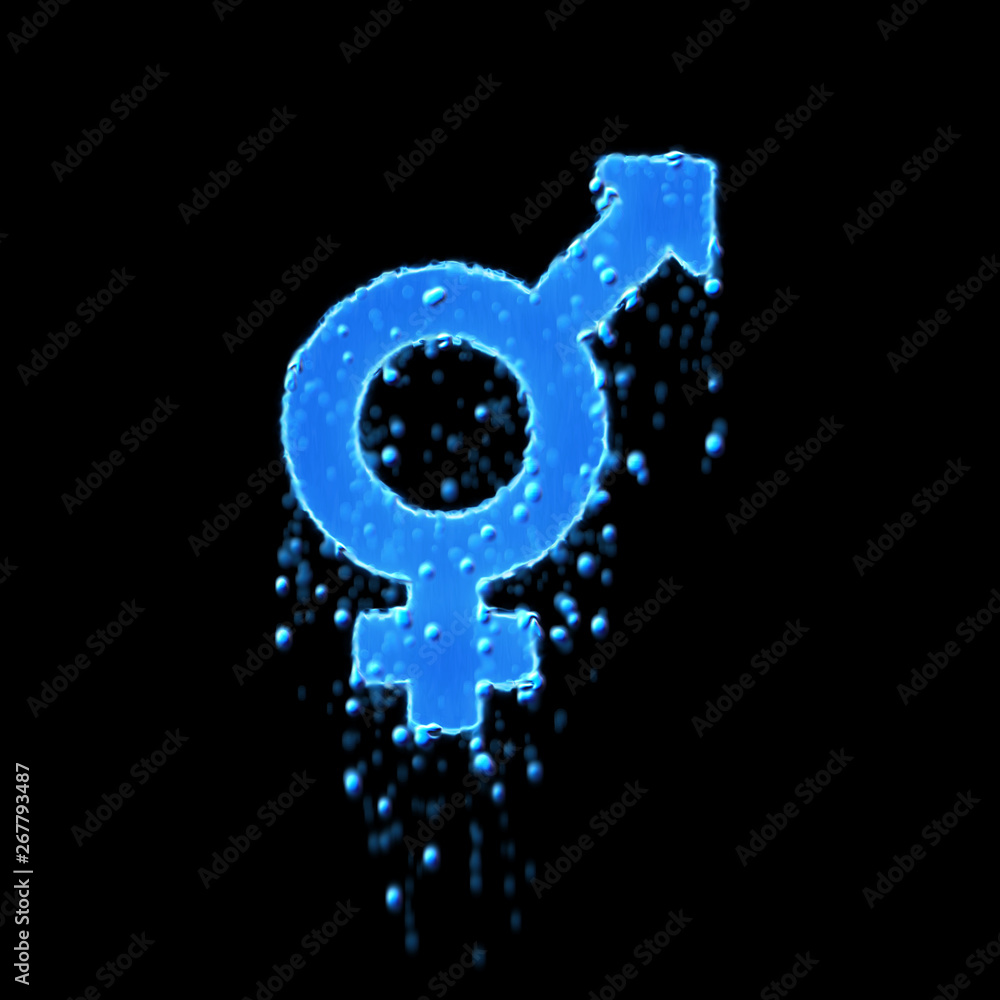 Wet symbol transgender is blue. Water dripping Stock Illustration ...