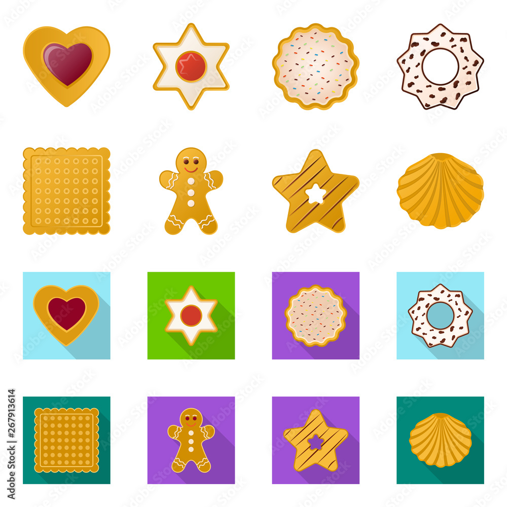 Vector design of biscuit and bake symbol. Collection of biscuit and ...