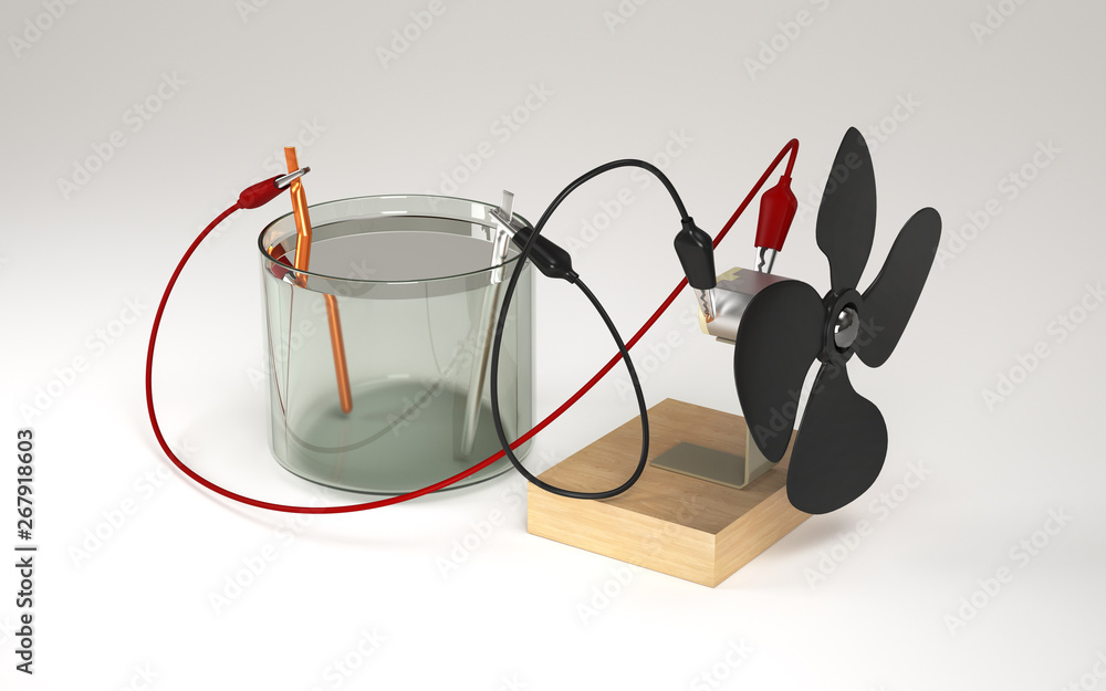 Electric motor running with electrical energy from electrolysis of ...