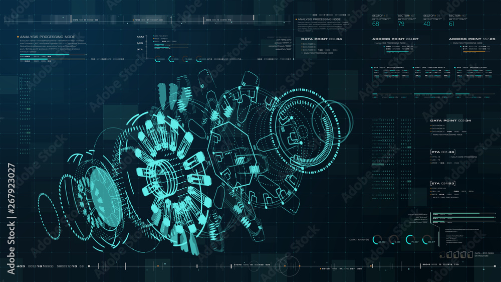 Advance motion graphic futuristic user interface head up display screen ...