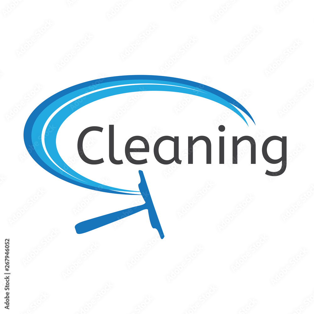 vector logo of cleaning and sweep service Stock Vector | Adobe Stock