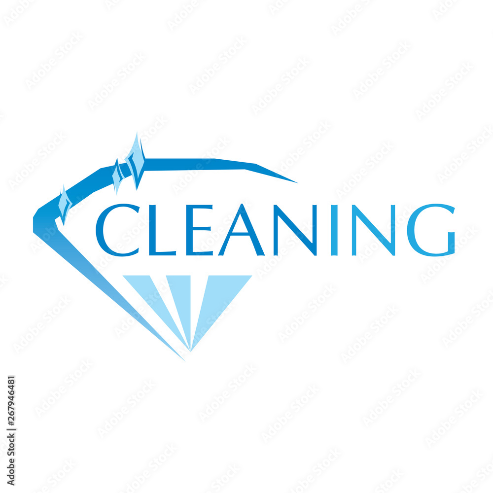 vector logo of cleaning and sweep service Stock Vector | Adobe Stock