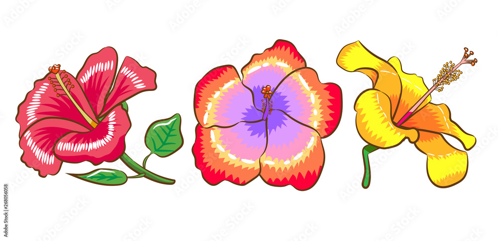 hibiscus vector cartoon clipart Stock Vector | Adobe Stock