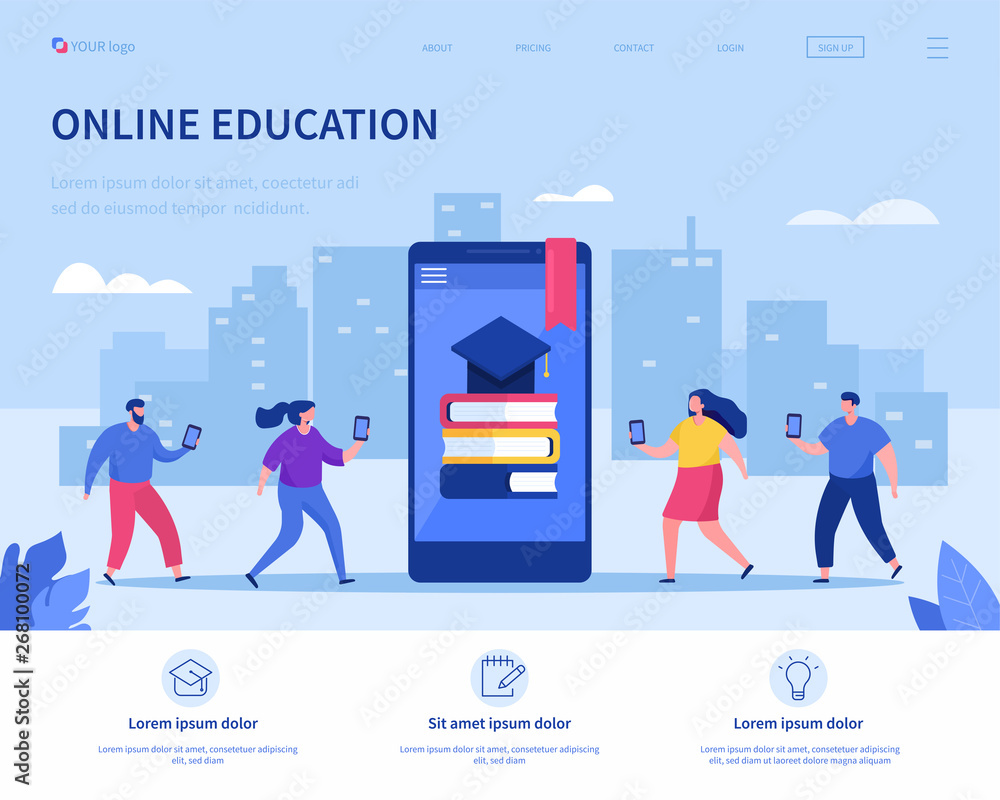 Online education concept. Can use for landing page, web banner ...