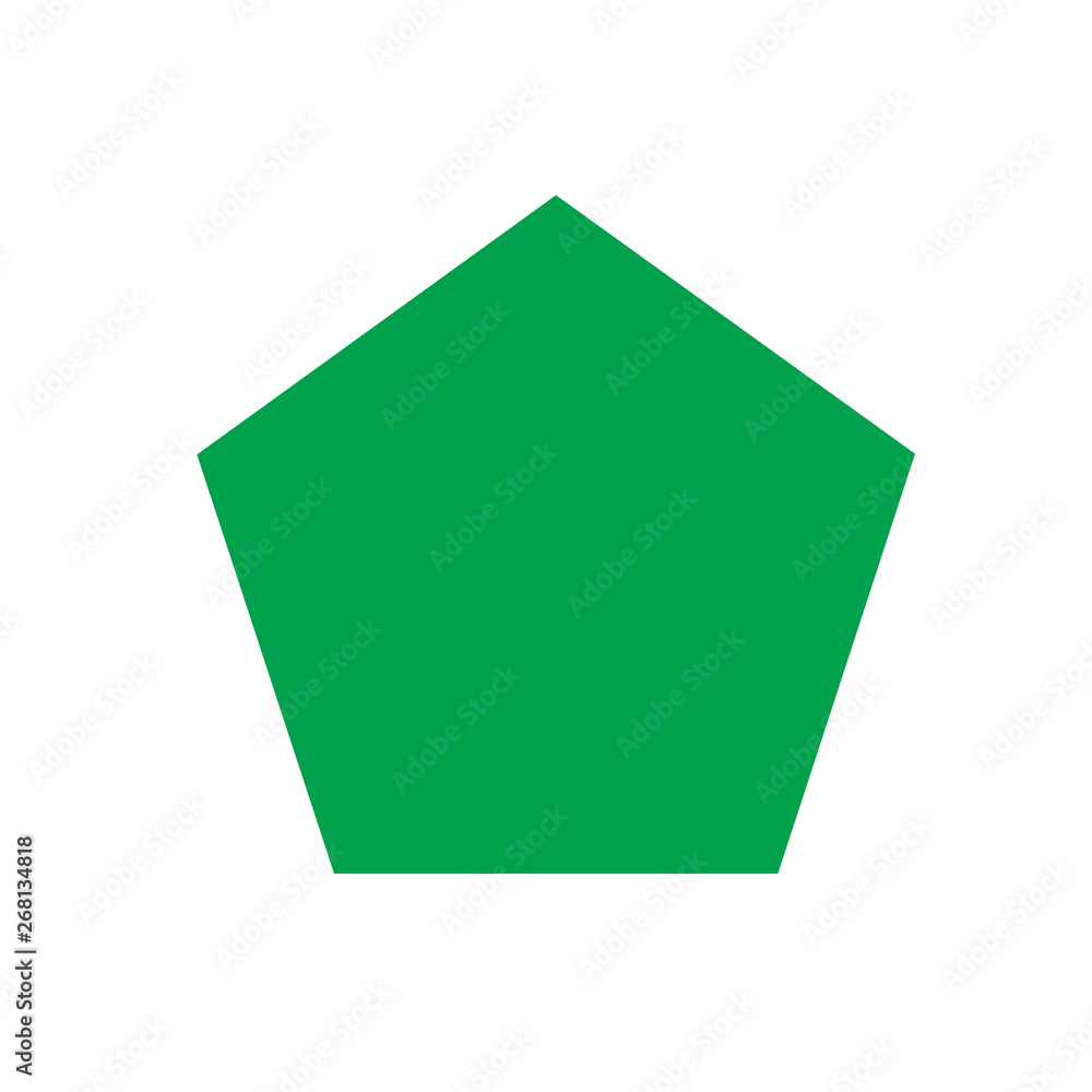 green pentagon basic simple shapes isolated on white background ...