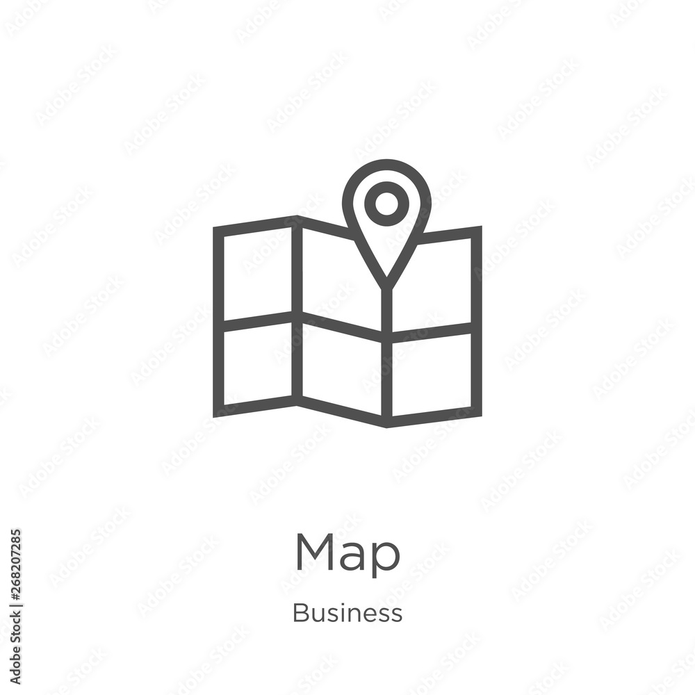 map icon vector from business collection. Thin line map outline icon ...
