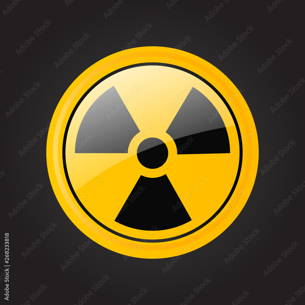 Ionizing radiation logo warning attention icon. Hazard radioactive ...