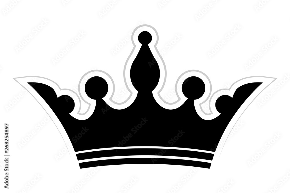 Crown icon, flat style, isolated on white background, crown symbol for ...