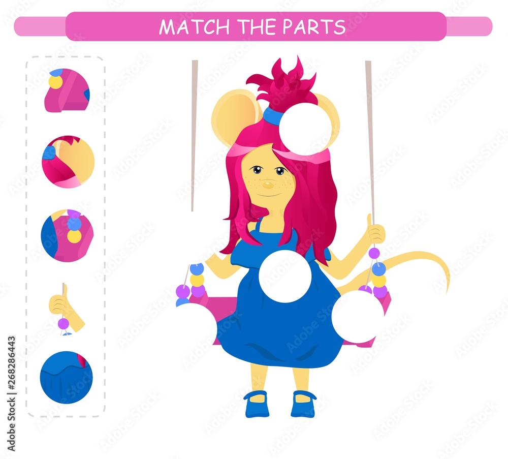 Vector de Stock Matching children educational game. Match parts of ...