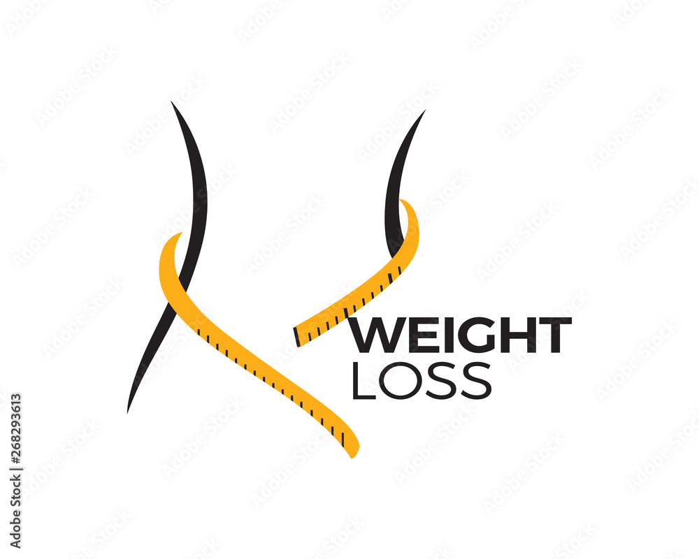 Body Weight Loss Program Logo In Isolated White Background Stock Vector ...
