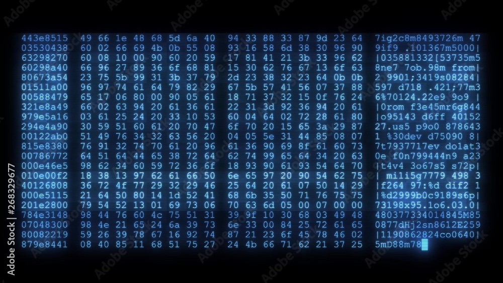 Illustration Stock encrypted programming security hacking code data flow stream on display new ...